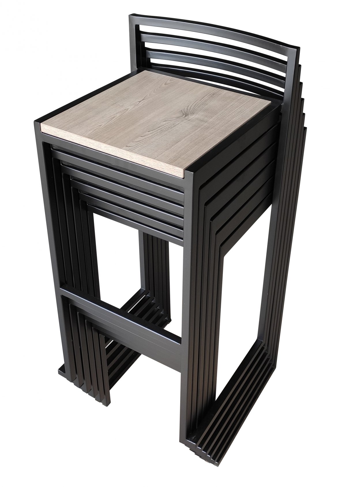 Tabouret de Bar empilable STAKO - Noir